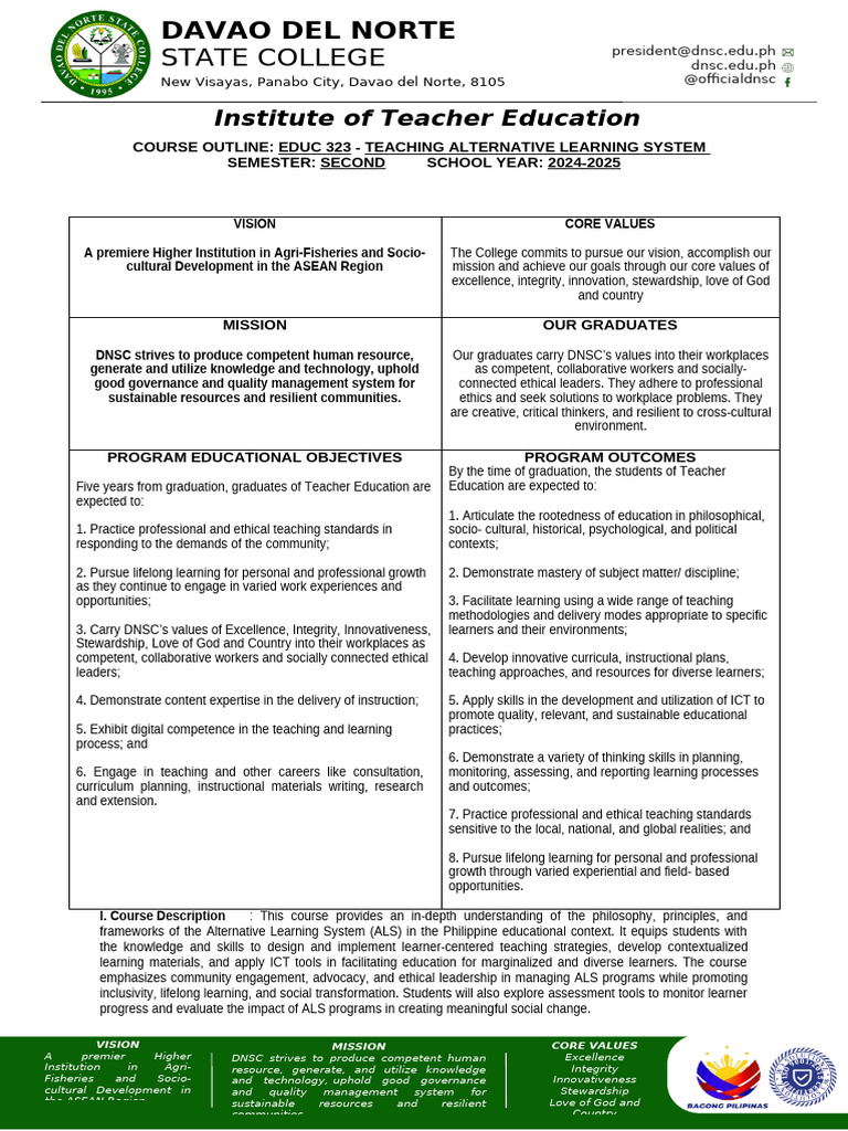 Teaching Alternative Learning System Course | PDF | Educational ...