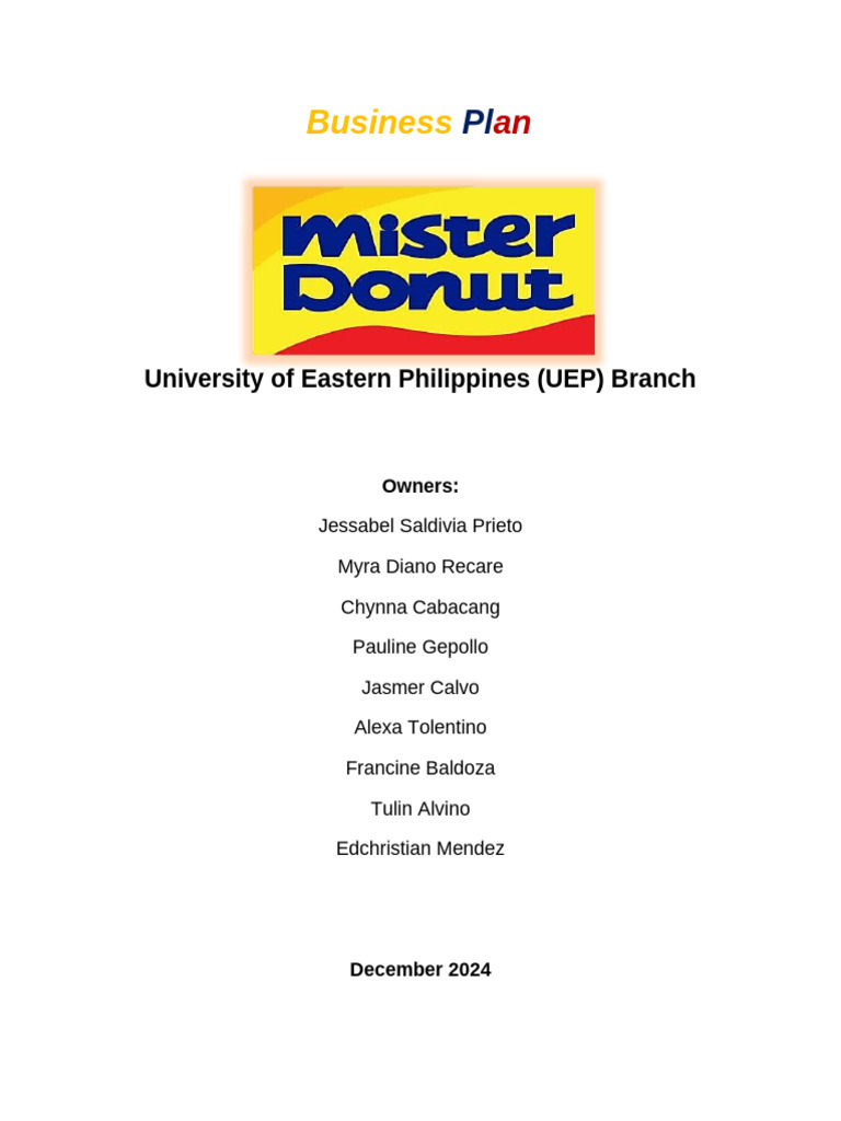 Mister Donut UEP Business Plan | PDF | Income Statement | Point Of Sale
