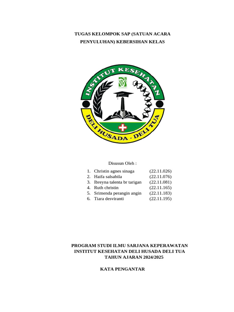 Tugas Kelompok Pak Adi SAP Kebersihan Kelas | PDF