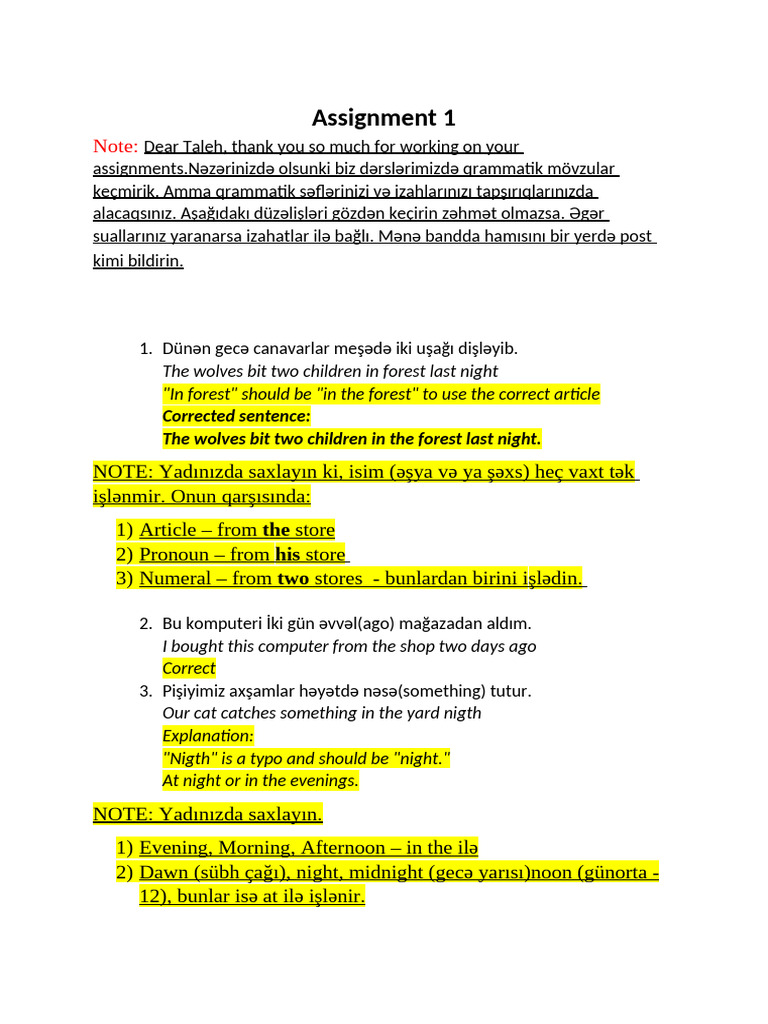 Lesson 1 Tasks | PDF