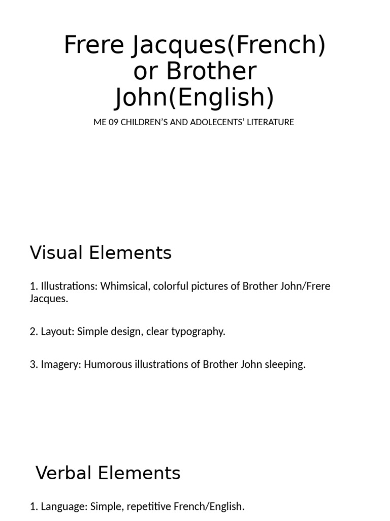 Frere Jacques(French) or Brother John(English) | PDF