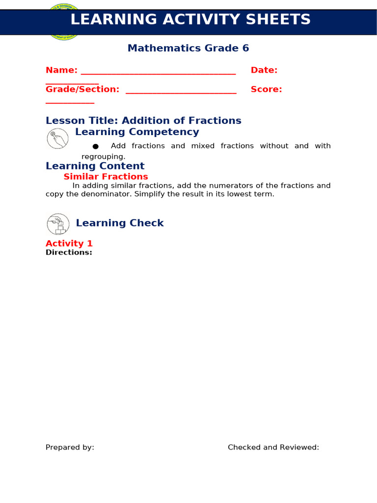 LAS TEMPLATE GRAGE 6 (English) | PDF