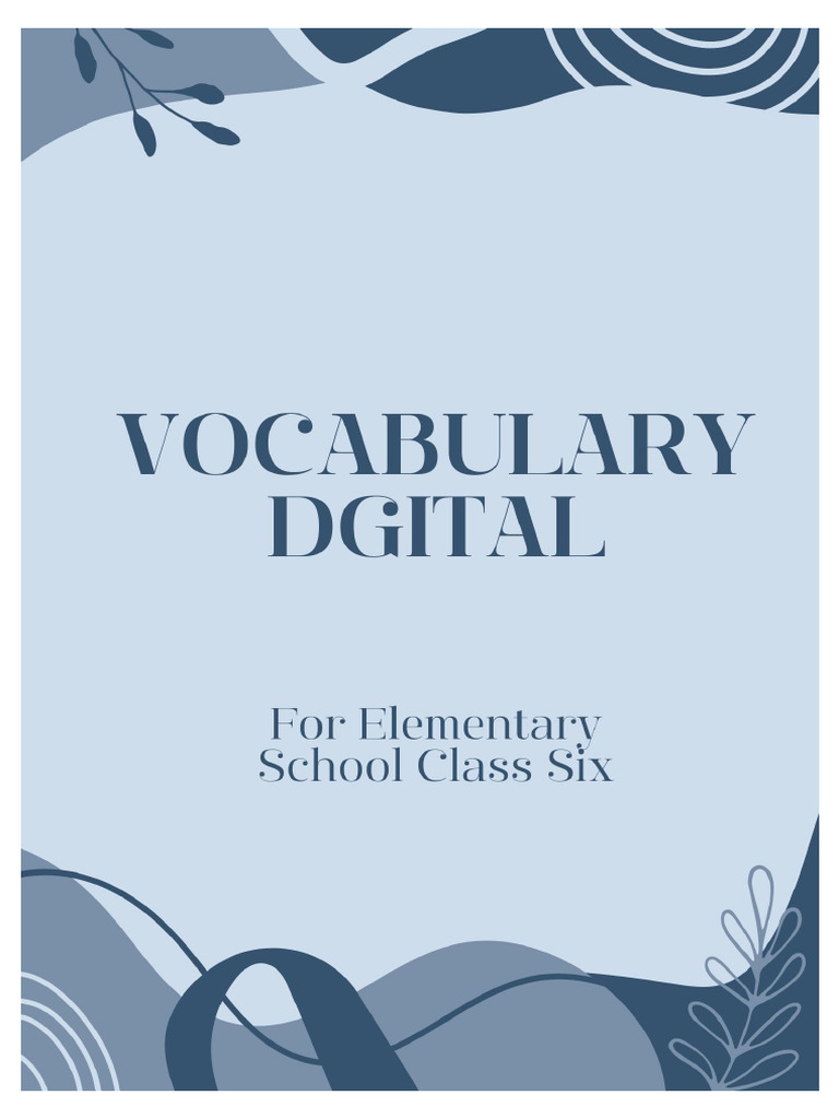 Vocabulary Digital Class Six | PDF