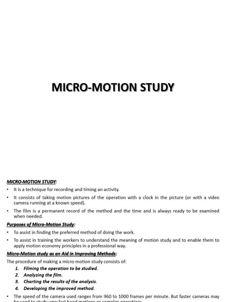 Micro Motion Study | PDF | Camera