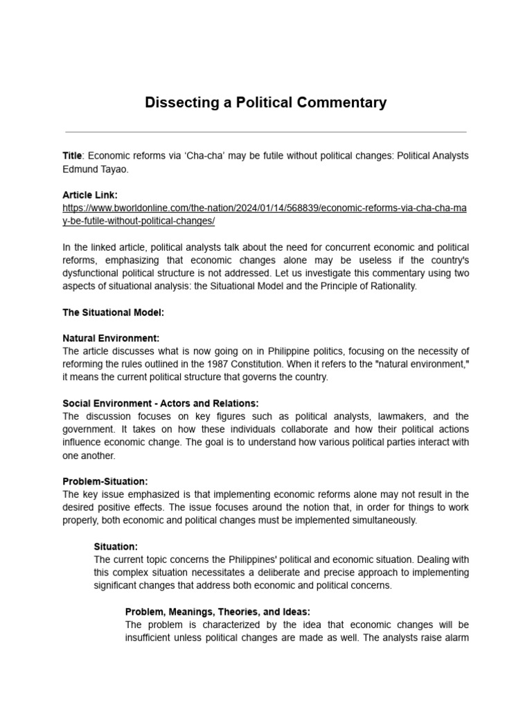 Dissecting A Political Commentary | PDF | Rationality | Liberal Arts ...