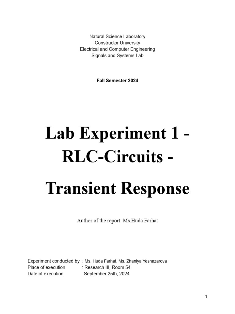 S&S Lab Report #1 Exp2 Huda | PDF | Resonance | Electronic Filter