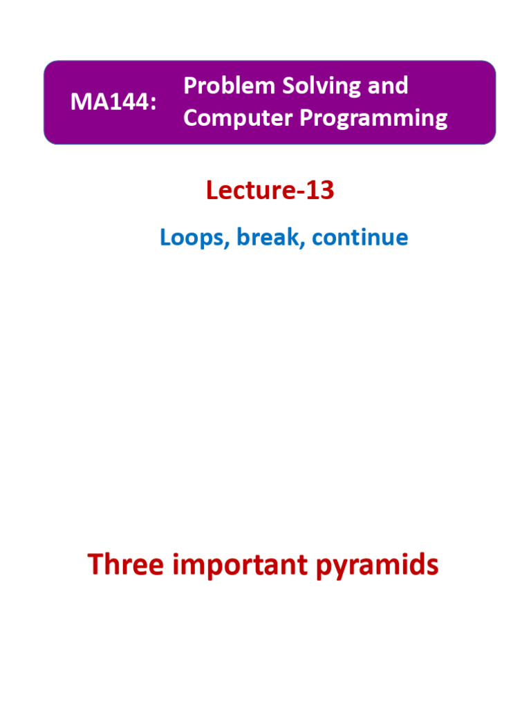 Lecture-13 (17-10-2023) | PDF | Control Flow | Computing