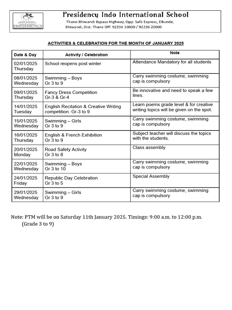 Holiday %26 Activities - January 2025.docx.1735020210 | PDF