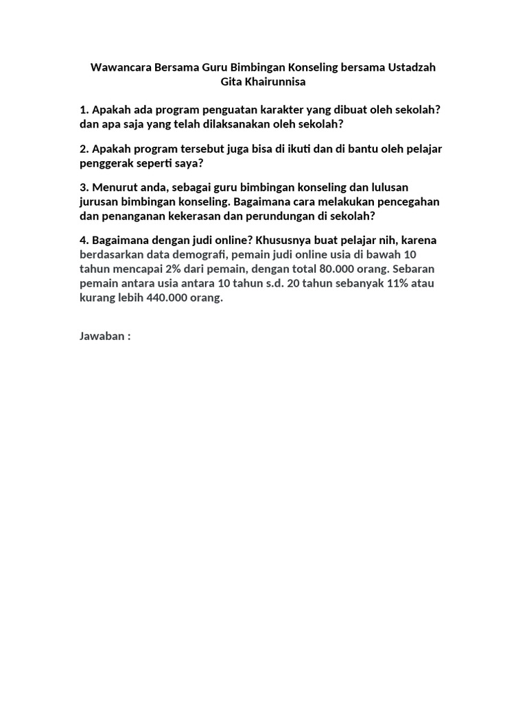 Teks Wawancara Guru Bk | PDF