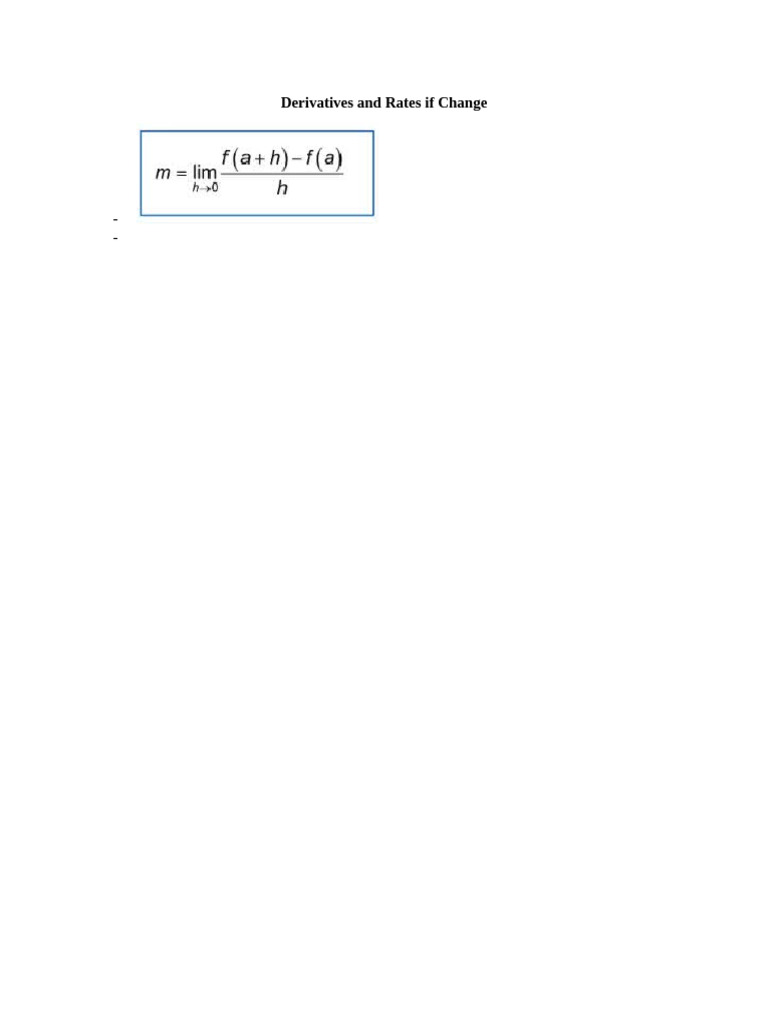 007 (Derivates and Rates of Change) | PDF
