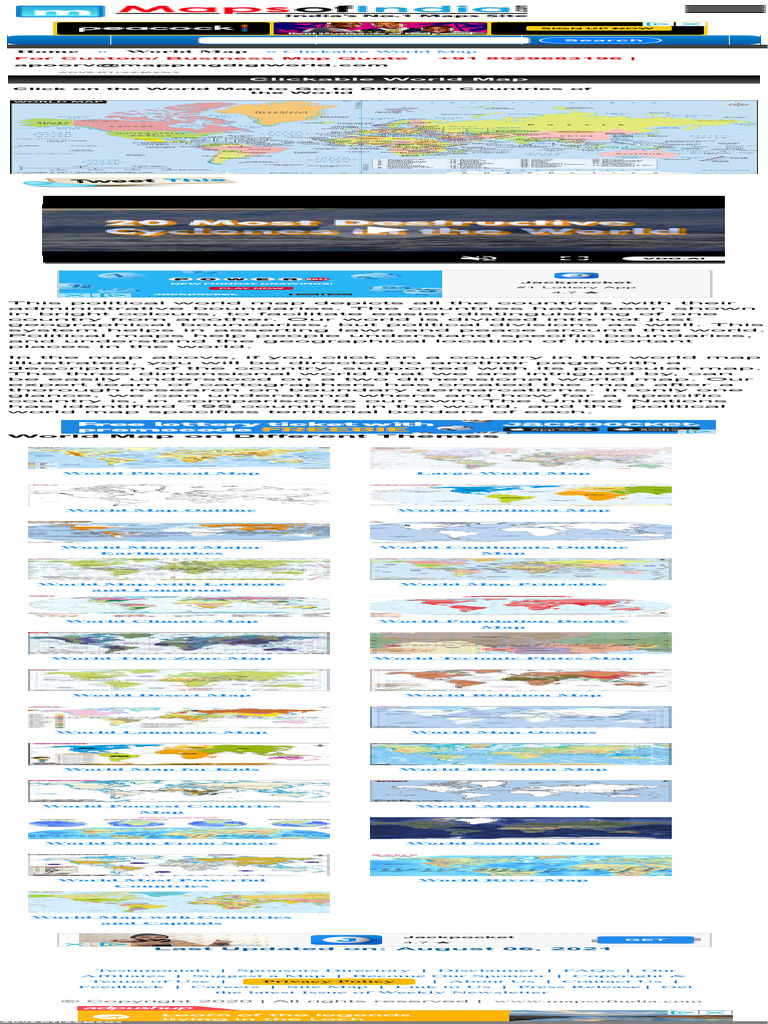 Clickable World Map | PDF | Map | Geographic Data And Information