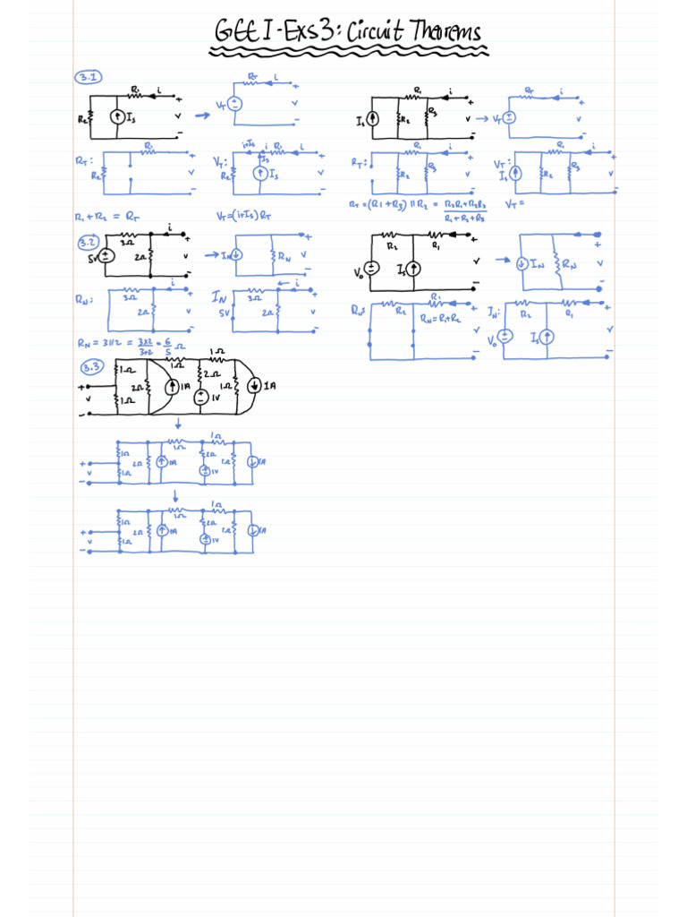 Excersizes 3 Circuit Theorems | PDF