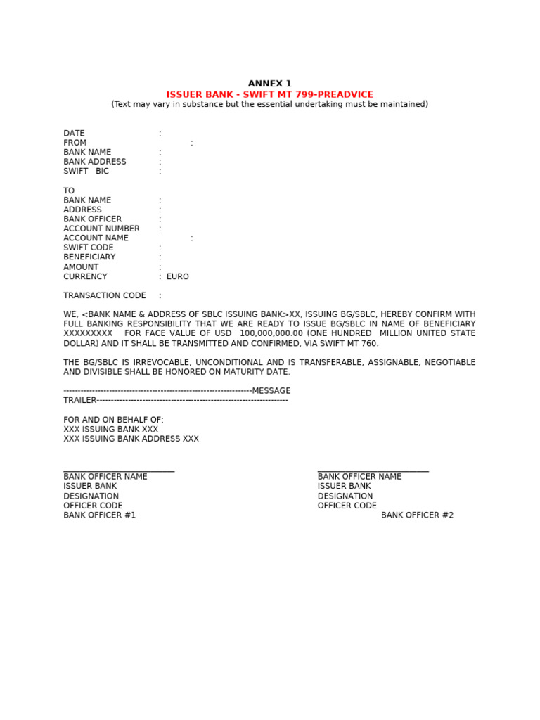 DRAFT MT799 MT799BPU MT760 CAMEROUN | PDF | Letter Of Credit | Banks