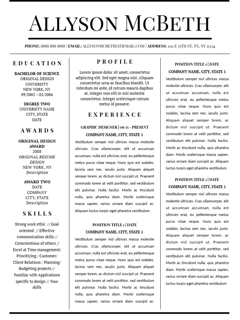 Allyson Macbeth Resume 1 Page | PDF