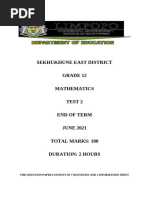 Mathematics P1 Grade 12 June 2025 Limpopo DOE | PDF | Asymptote ...