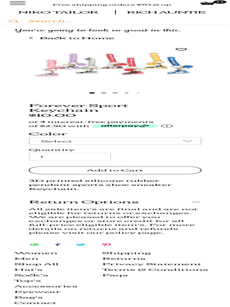 Forever Sport Keychain Niko Tailor | PDF