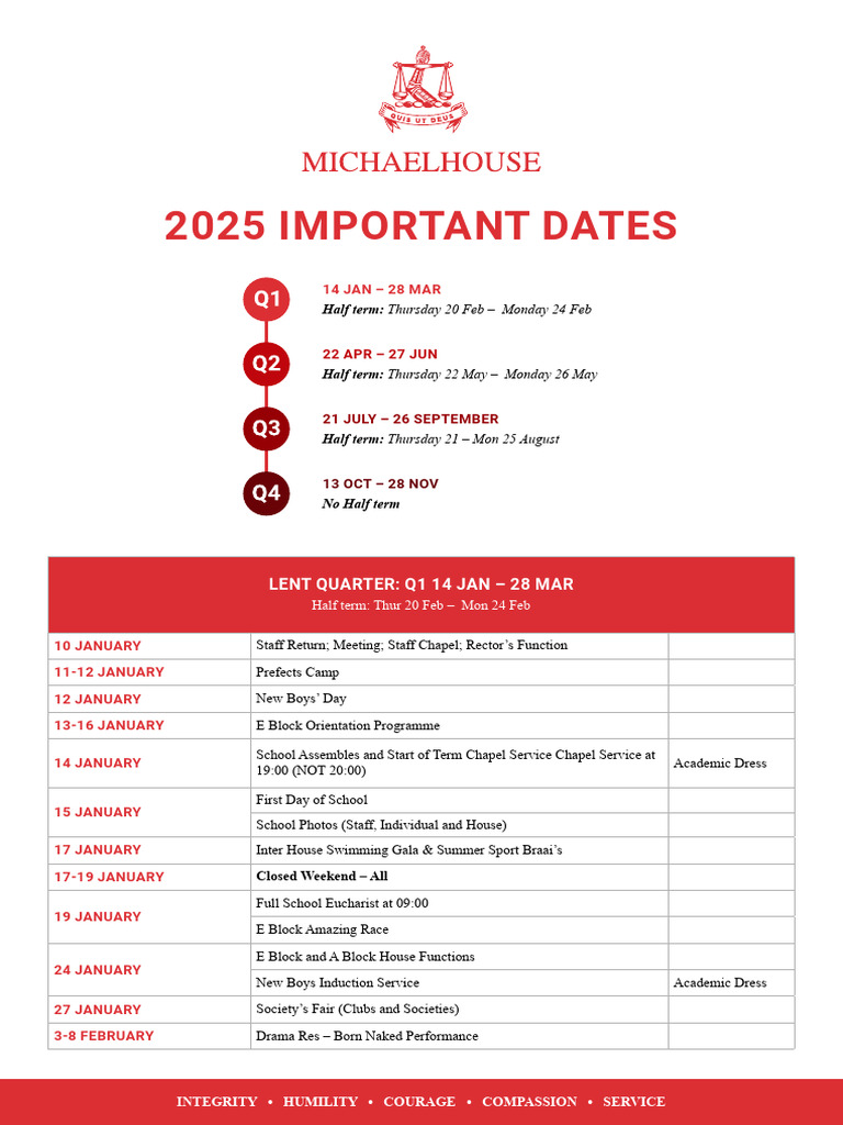 Clifton College Term Dates 2025-2026 | PDF | Academic Term | Christian ...