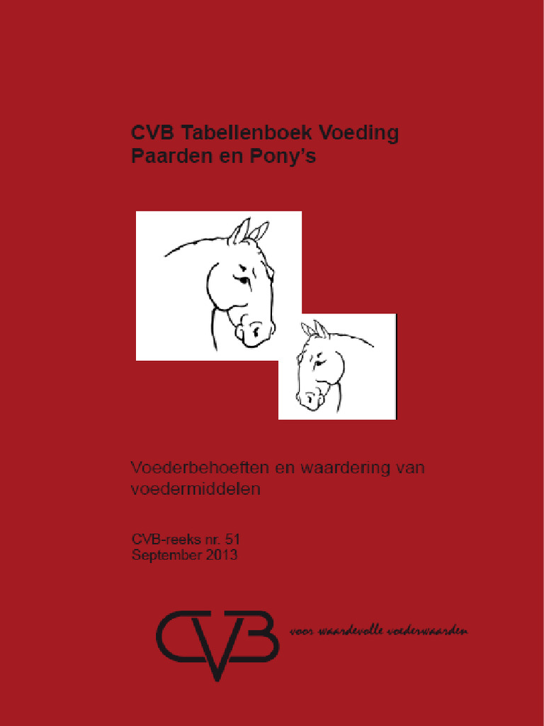 CVB Tabellenboek Voeding Paarden en Ponys Voederb-Groen Kennisnet 367876 | PDF