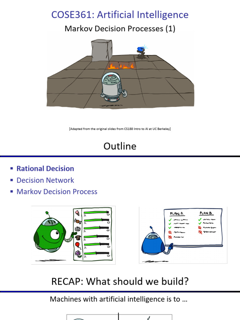(24F-COSE361) 5. Markov Decision Process | PDF | Utility | Artificial Intelligence