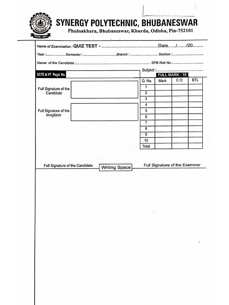 Quiz Test copy | PDF
