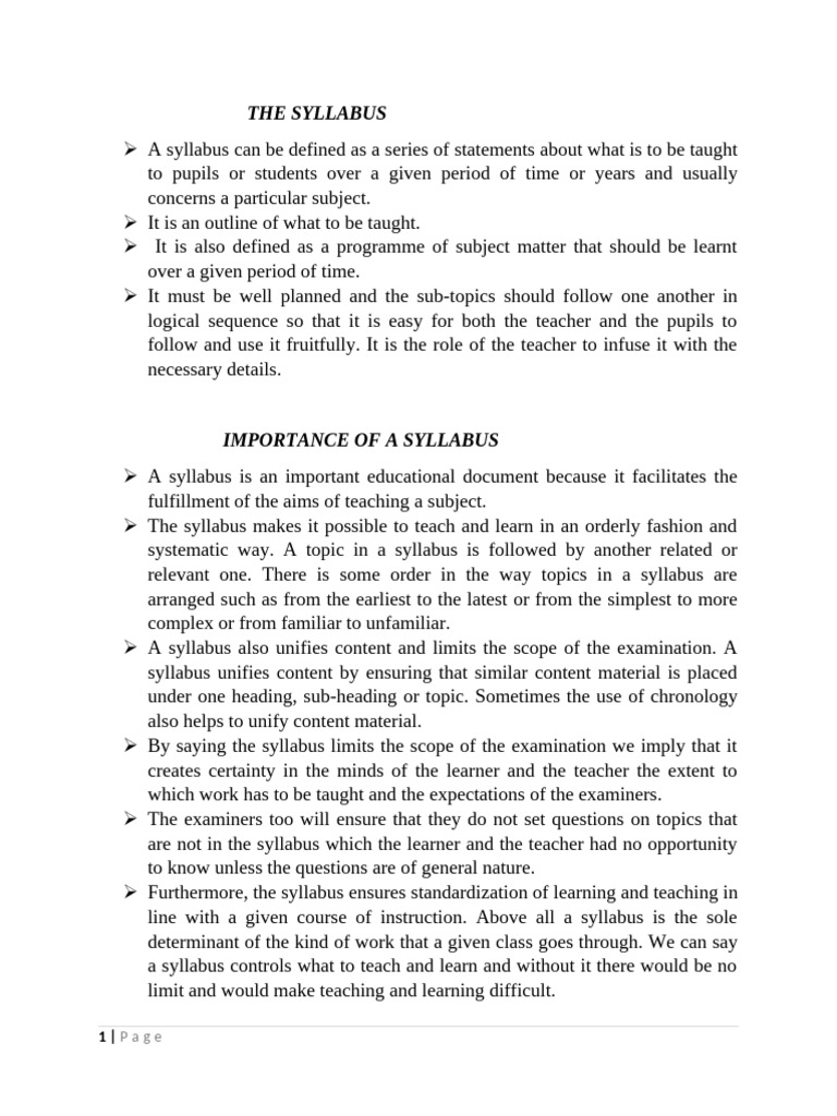 Syllabus and Scheme of Work Overview | PDF | Lesson Plan | Teachers
