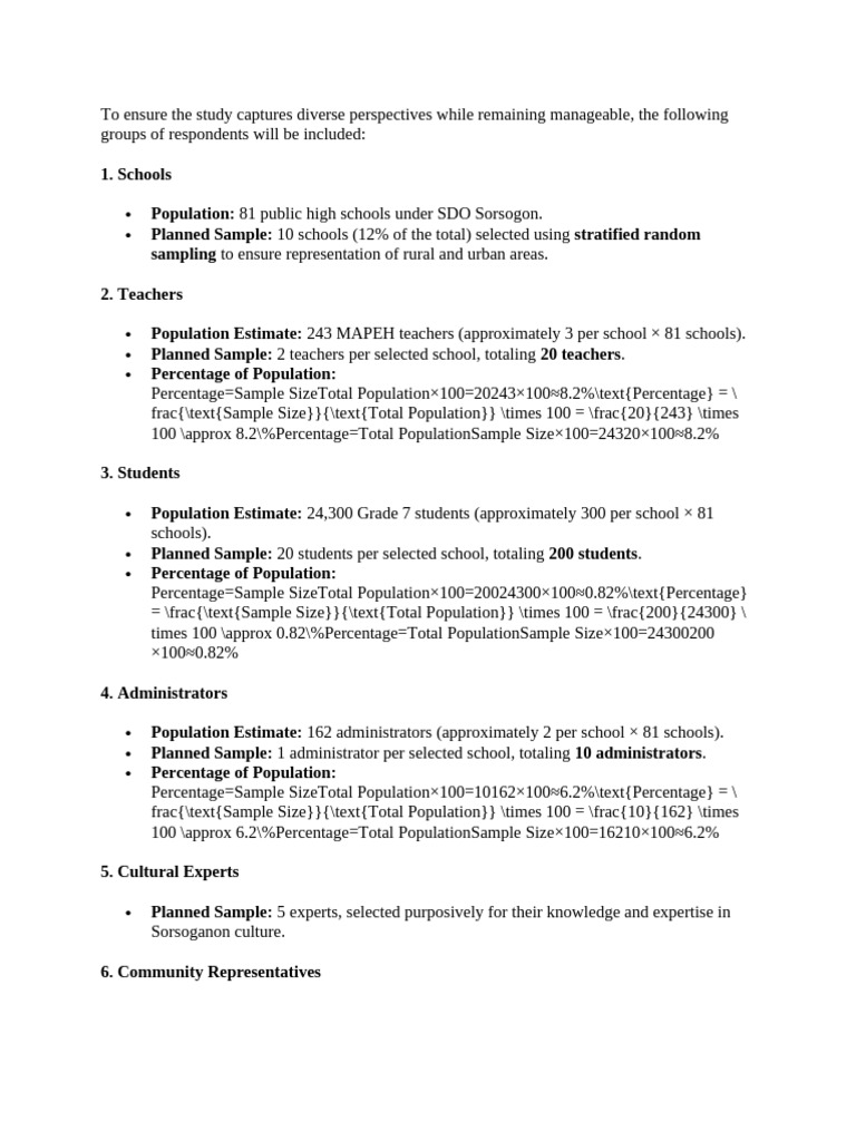 RESPONDENTS | PDF | Sampling (Statistics) | Sample Size Determination