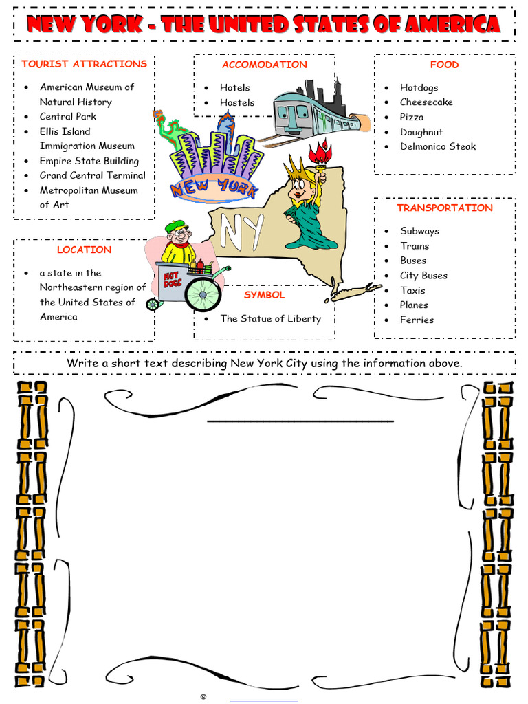 New York City Writing Exercise Worksheet | PDF