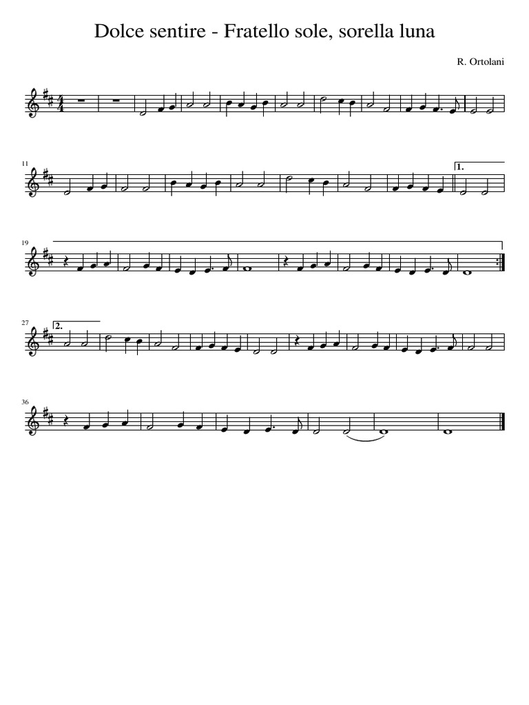 Dolce Sentire - Fratello Sole, Sorella Luna | PDF