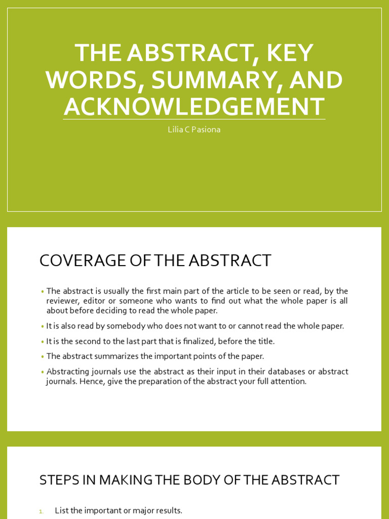 Writing Effective Abstracts | PDF | Thesis | Abstract (Summary)