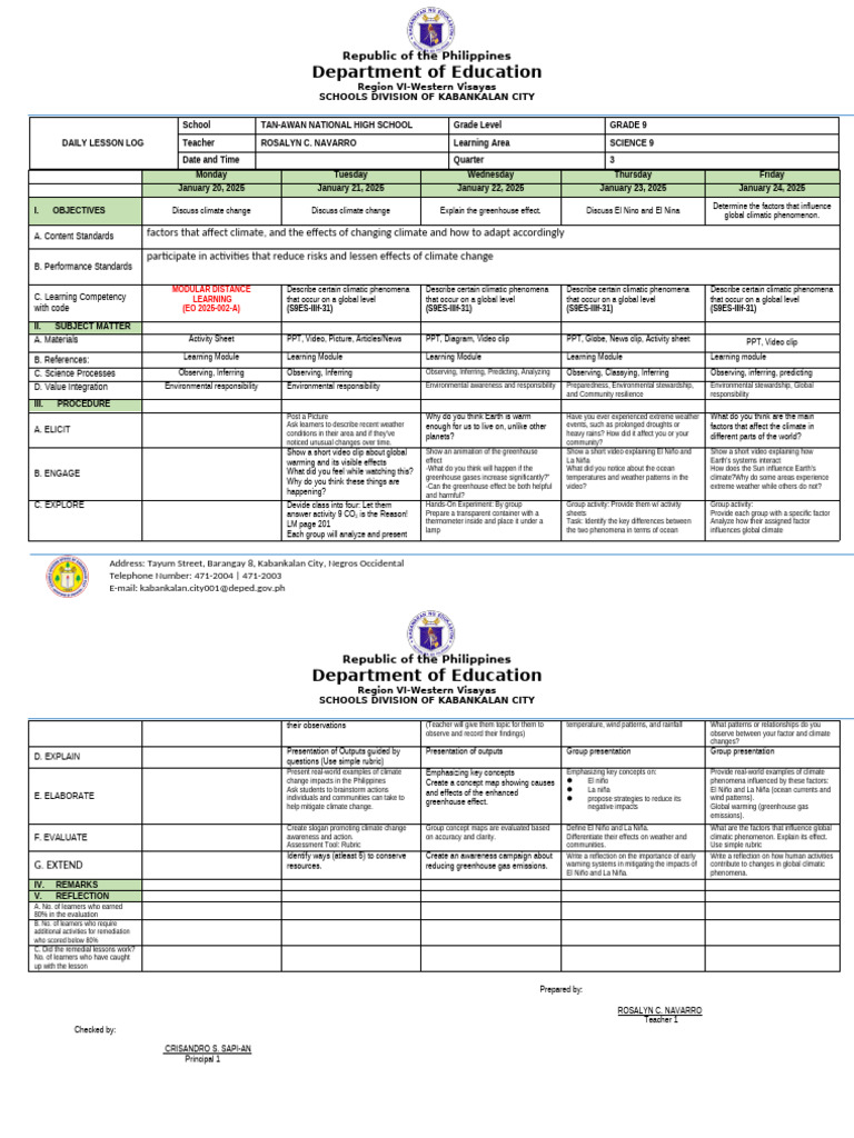 Q2 Week 1-B.1.5 | PDF | Climate | Climate Change