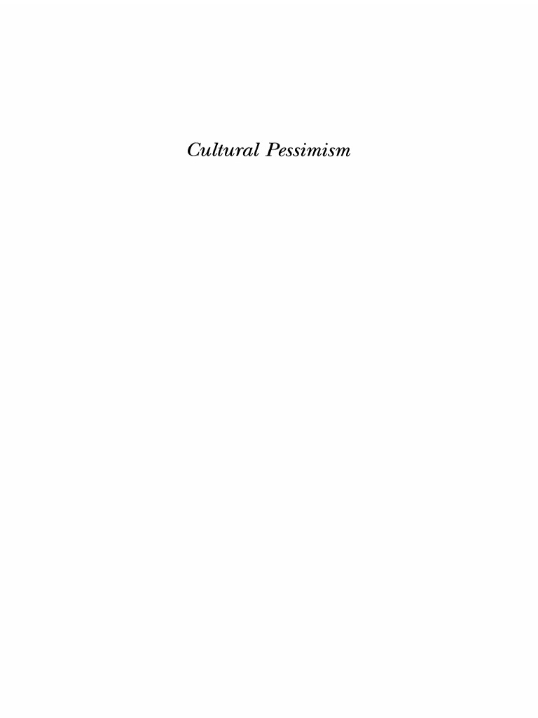 Narratives of Cultural Decline | PDF | Id | Frankfurt School