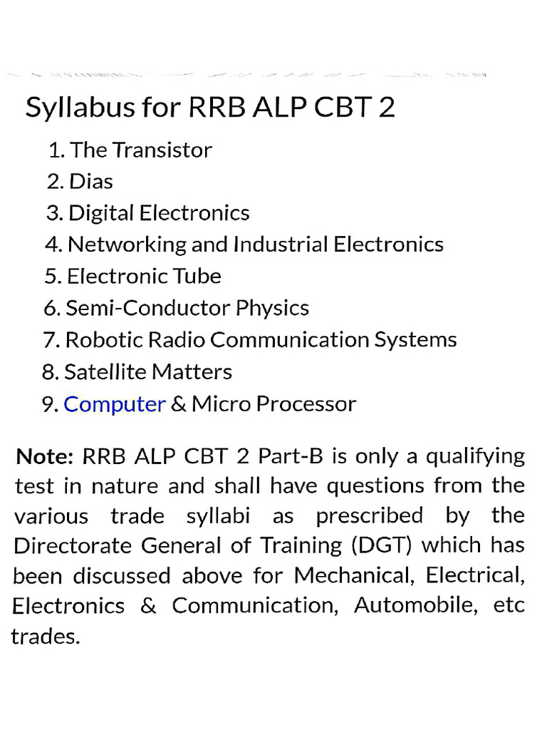 Alp CBT 2 SYLLABUS | PDF