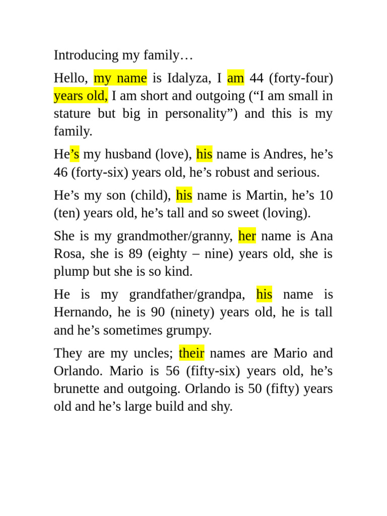 Meet My Diverse Family Members | PDF