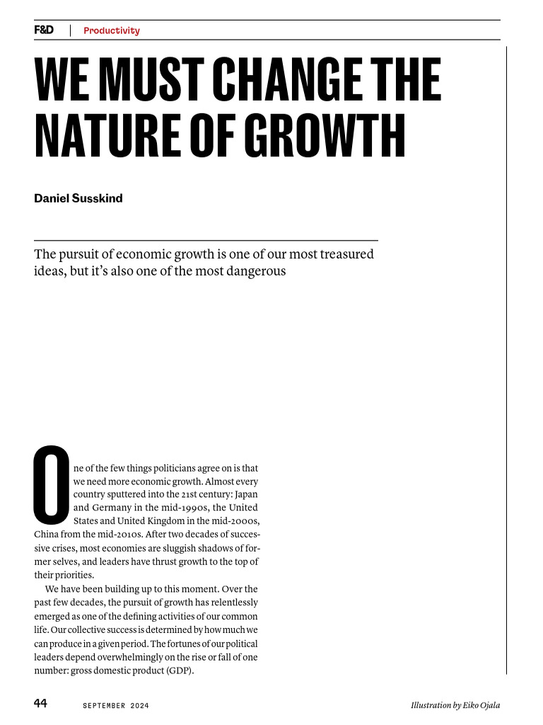 We Must Change The Nature of Growth - Susskind (2024) | PDF | Gross ...