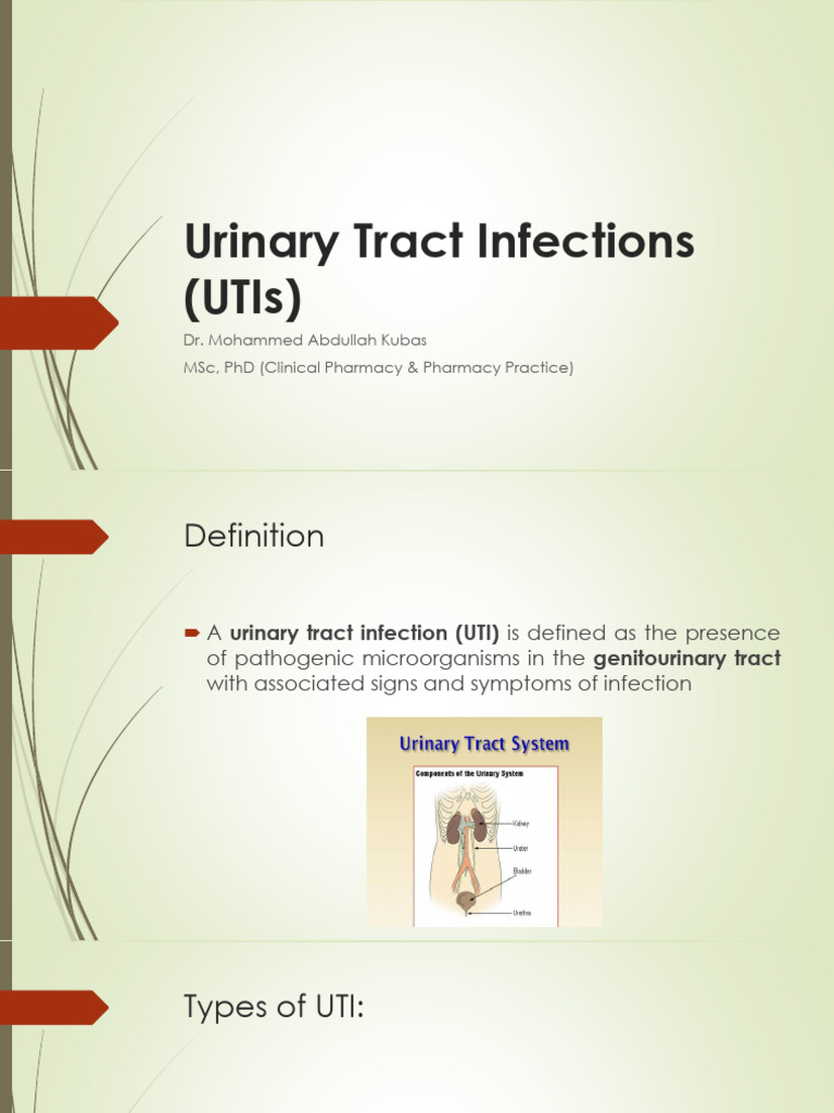 Final 3rdV Urinary Tract Infections (UTIs) 111306 | PDF | Urinary Tract ...