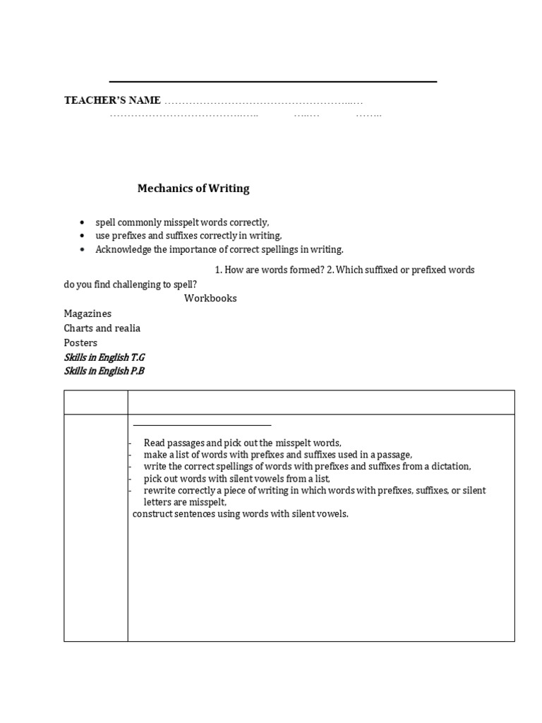 Grade 8 English Lesson Plans Term 2 2024 | PDF | Learning | Critical ...