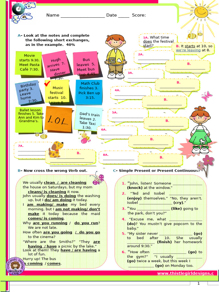 Simple Present Vs Progressive Tense | PDF