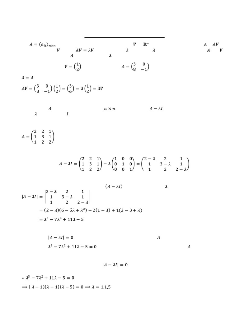 1.Eigenvalues, Eigenvectors and vector space_Fall 24-25 | PDF | Eigenvalues And Eigenvectors ...