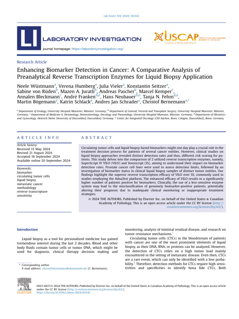 Enhancing Biomarker Detection in Cancer A Compara | PDF | Real Time ...