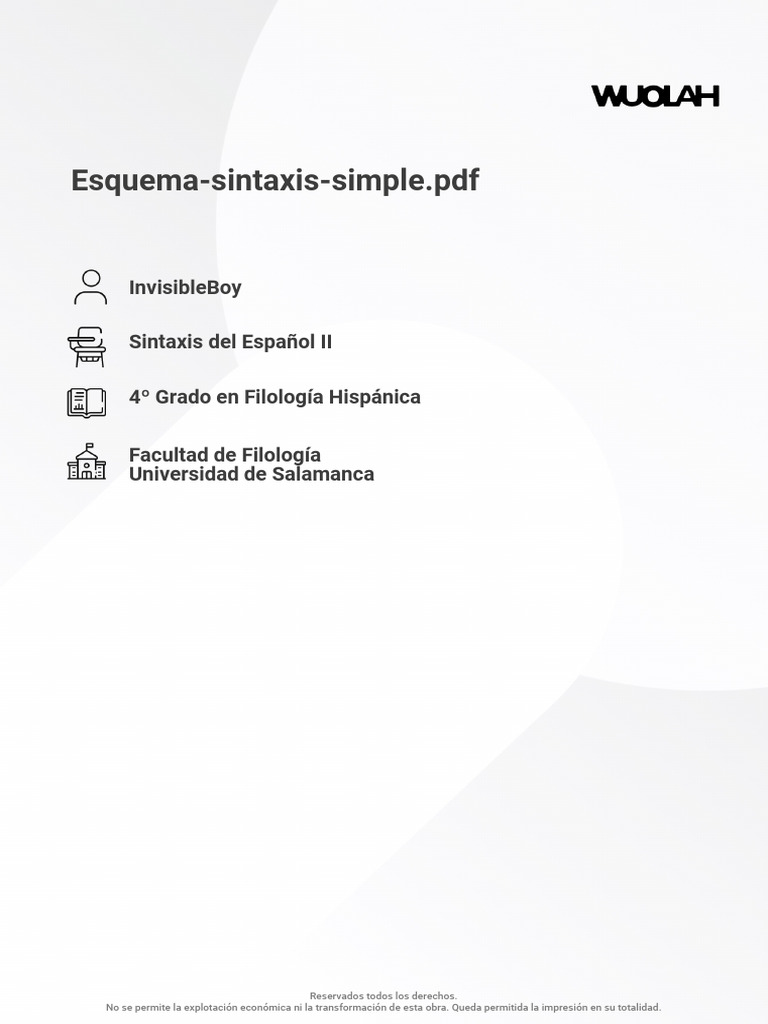 Esquema Sintaxis Simple | PDF | Asunto (gramática) | Verbo
