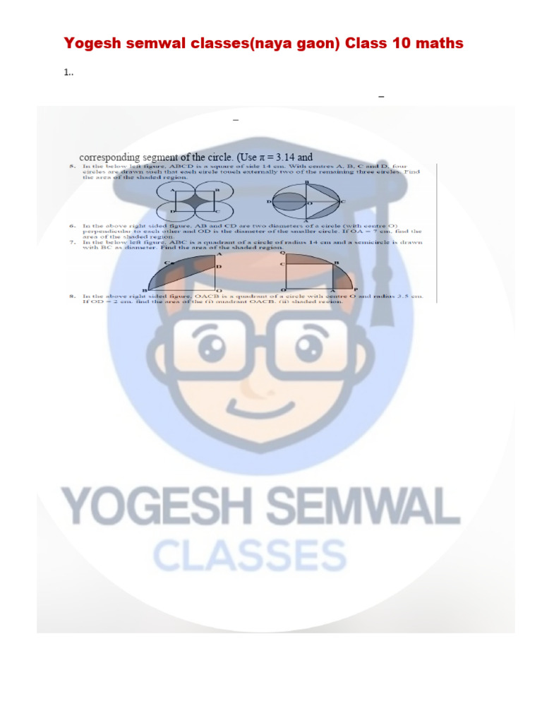 class 10 maths assignment 2 (1) | PDF | Circle | Mathematics