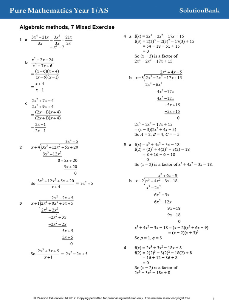 alevelsb_p1_ex7mix | PDF | Mathematics | Euclidean Geometry