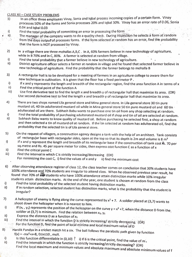 Maths Case Study | PDF | Area