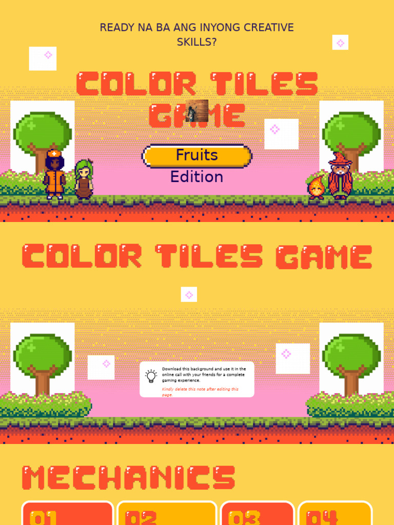 Interactive Color Tiles Fun Presentation in Orange Yellow Pink Retro ...