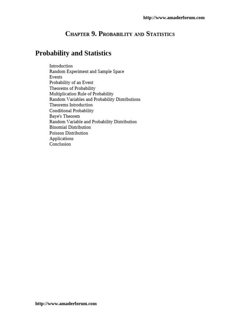 Chapter9 Probability and Statistics | PDF | Probability Distribution | Random Variable