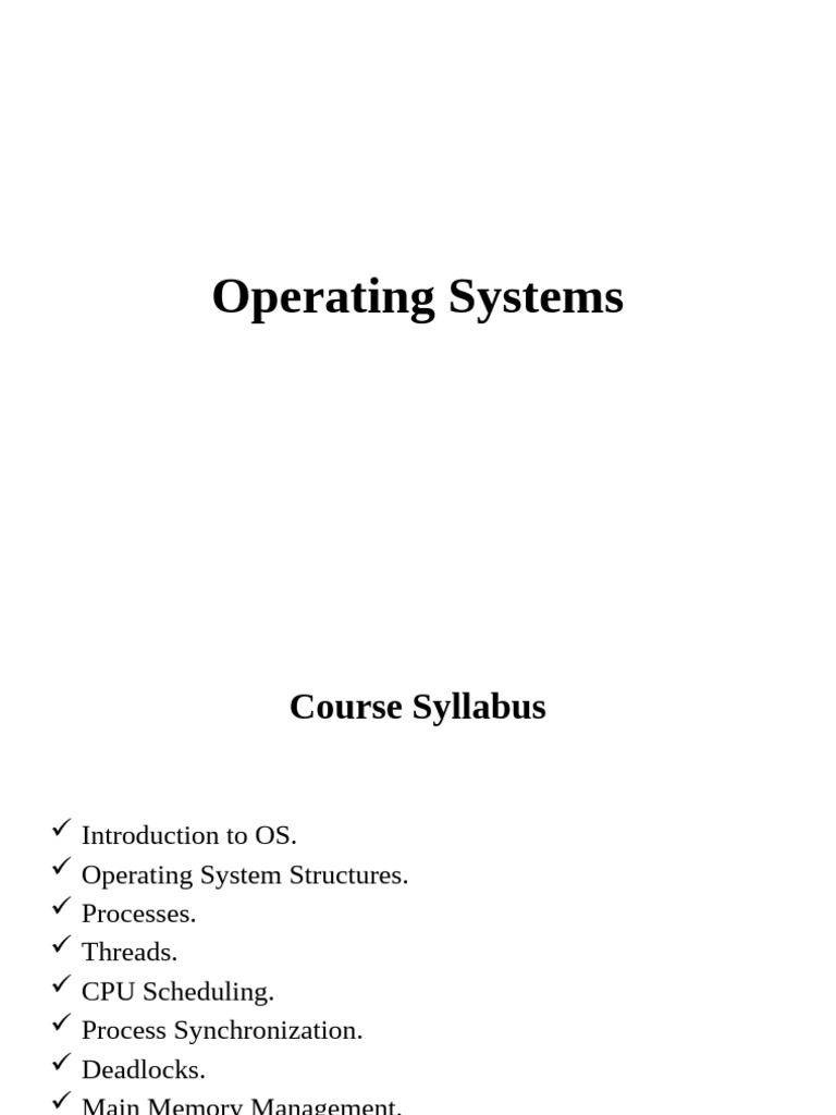 Comprehensive Operating Systems Syllabus | PDF | Thread (Computing) | Process (Computing)