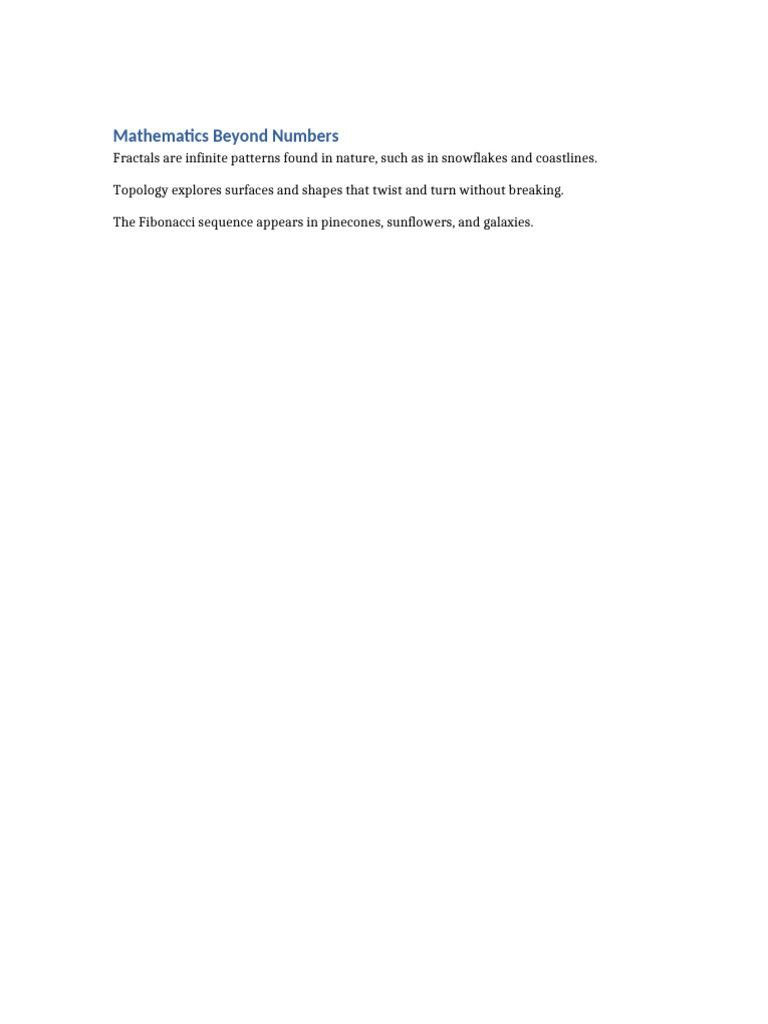 Mathematics Beyond Numbers Pdf