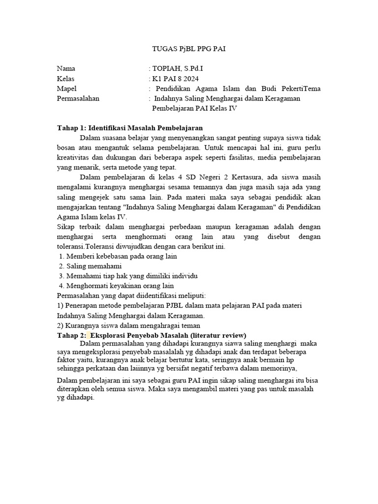 TUGAS PJBL 2 PPG PAI | PDF