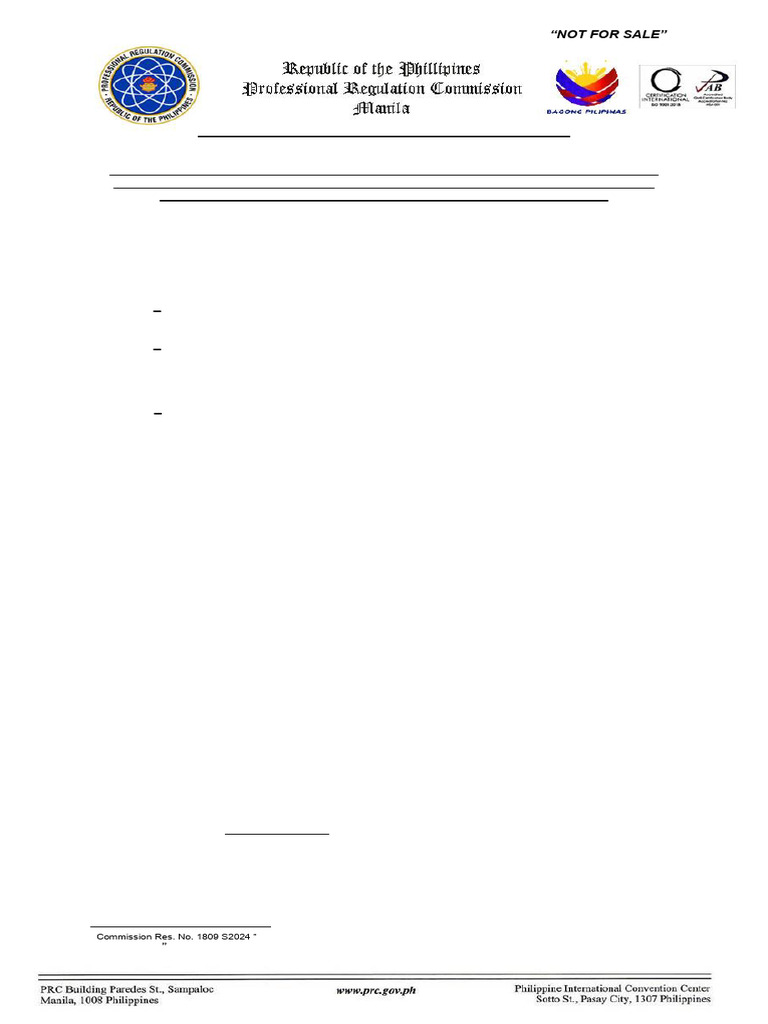 October 2024 Chemical Technician Licensure Exam CTLE | PDF | Calculator | Computing