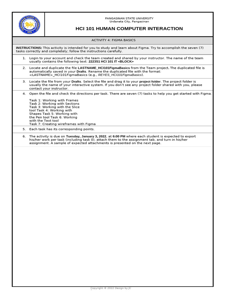 HCI 101 Activity 4 Figma Basics v1 2 | PDF